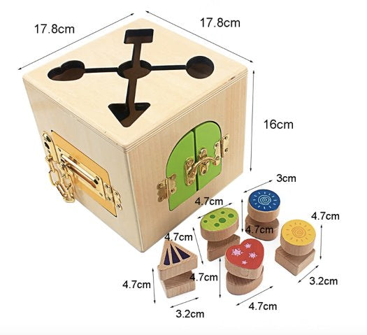 Wooden Shapes Latches and Locks Box - Best Toy Store!